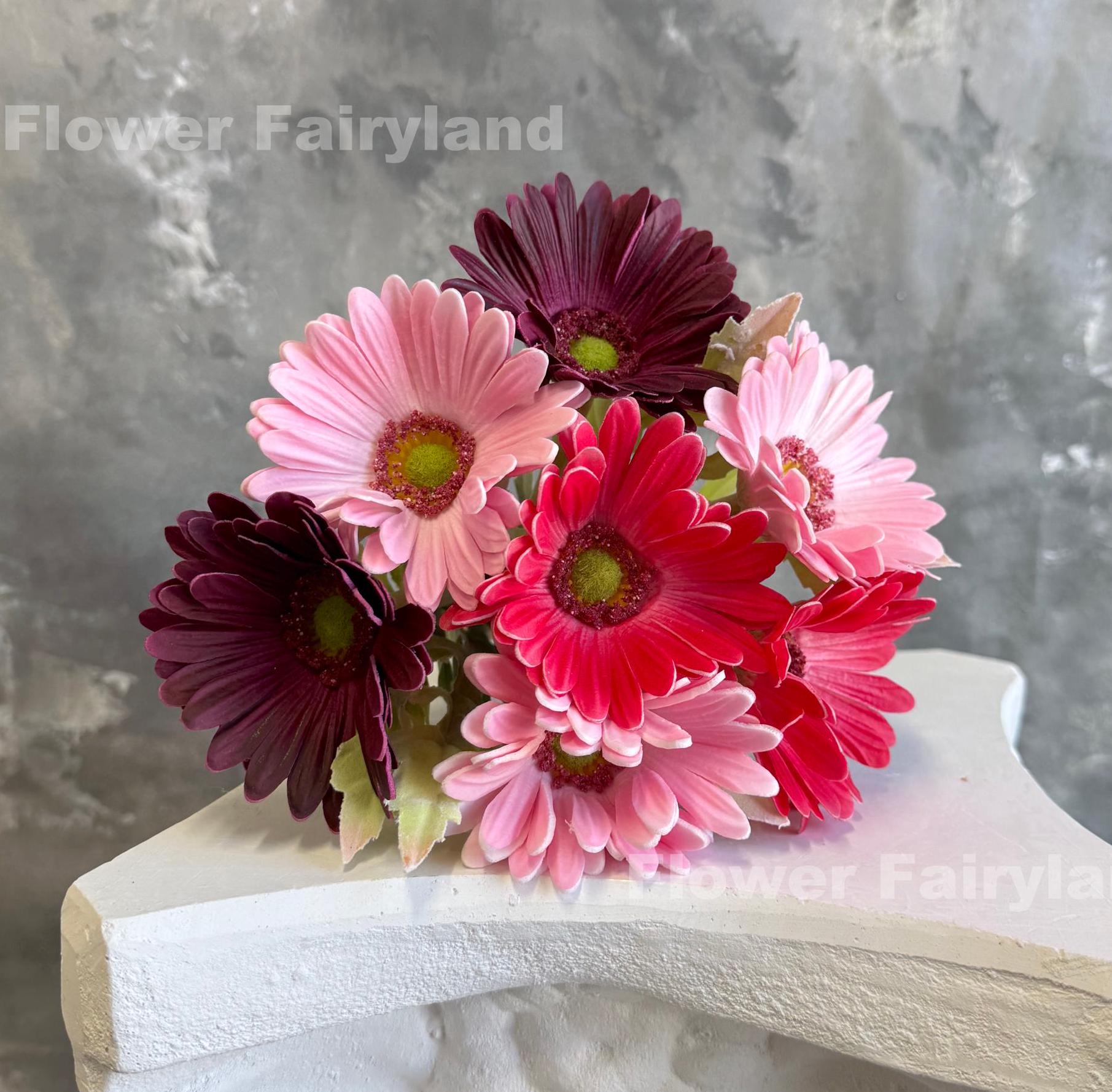 7 Stems Real Touch Gerbera Daisy Bouquet - Artificial Flower - Mix ...