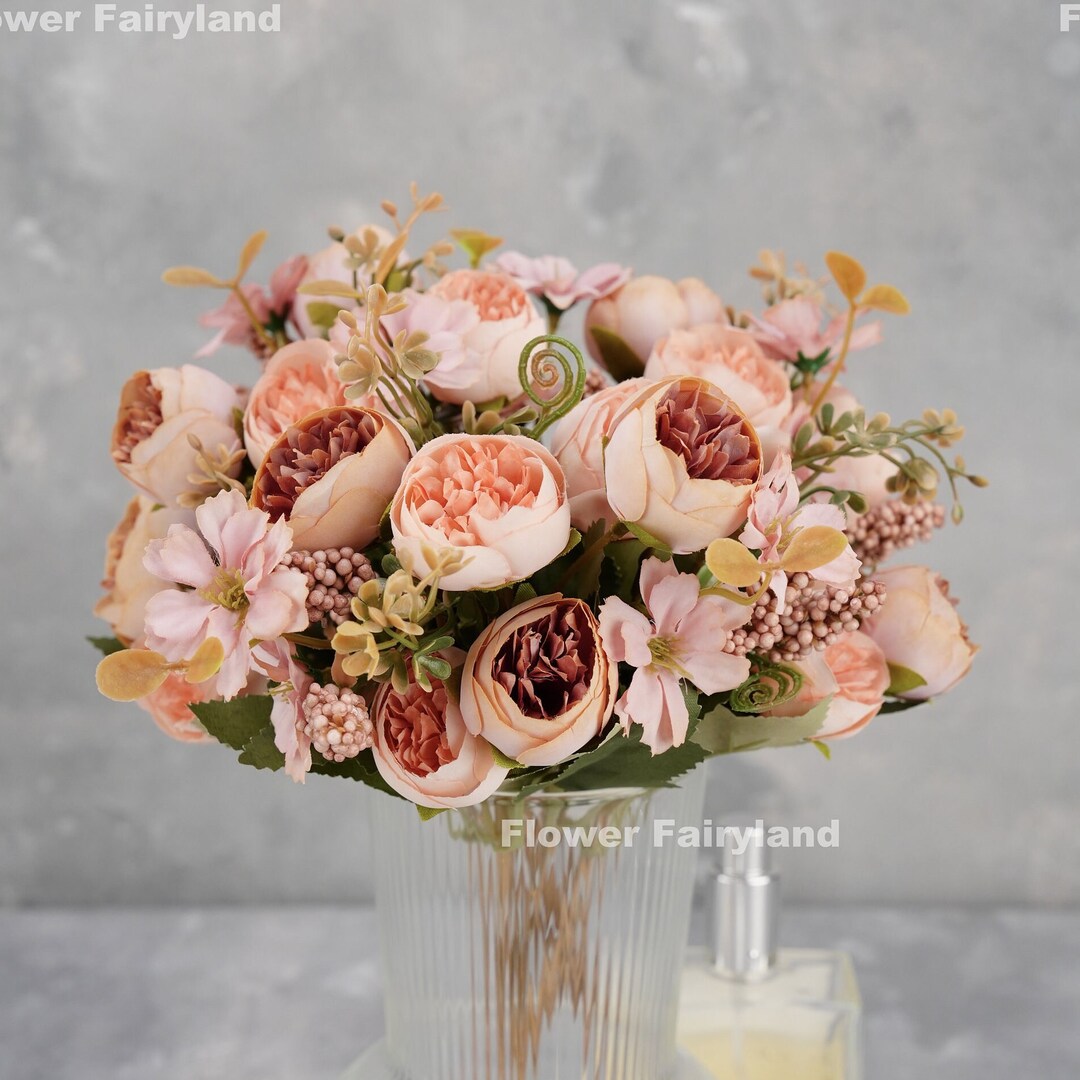 Small Rose Bouquet Artificial Flower Wedding/home - Etsy