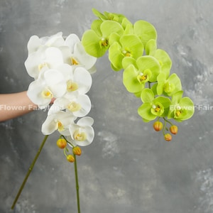 38" Real Touch 9 Heads Orchid Stem - Artificial Flower - Green - Etsy