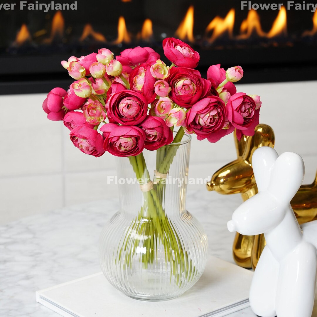 Mini Ranunculus Small Bundle - Artificial Flower - Magenta Pink - Etsy