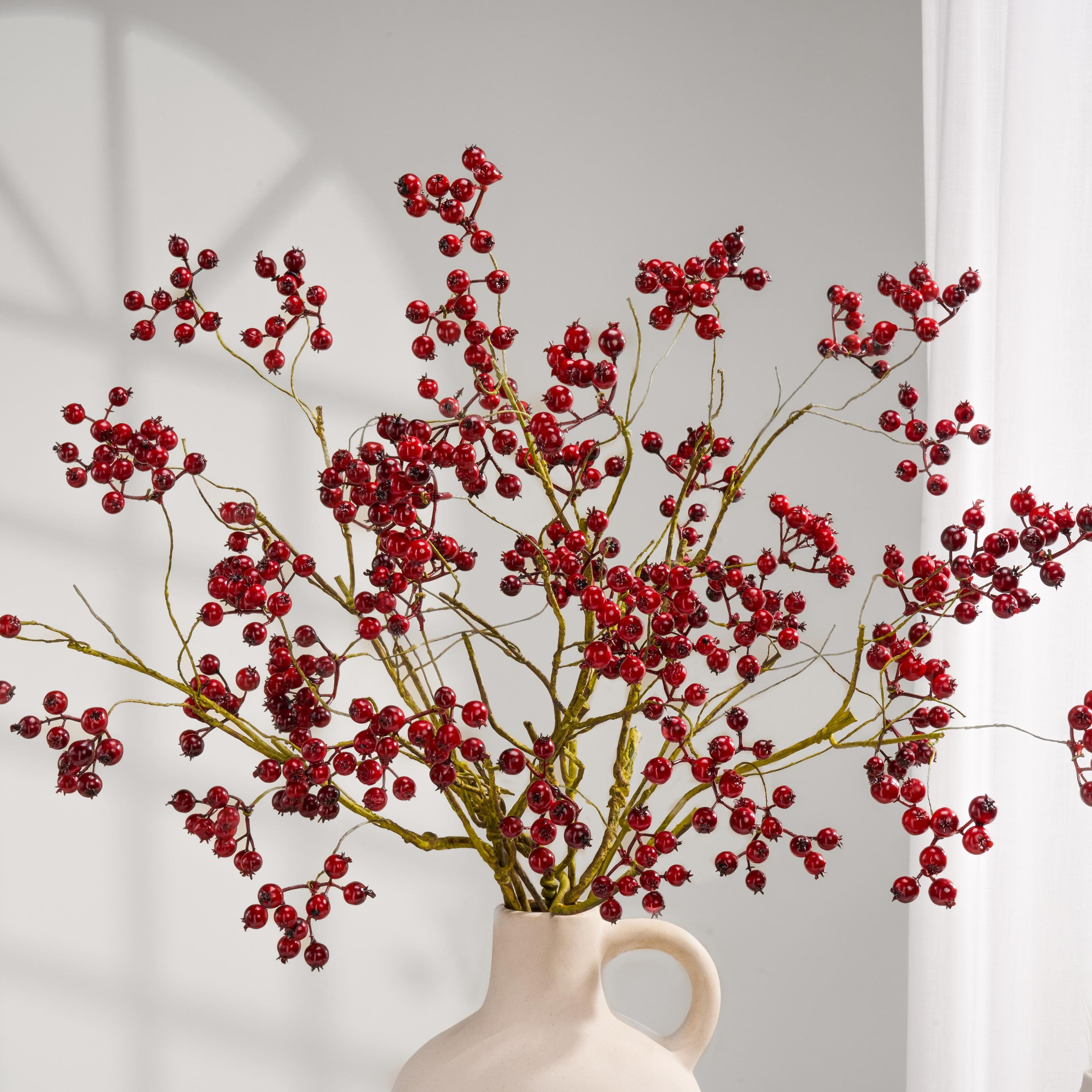 Faux Cranberry Branch - Artificial Plant - Red - Etsy