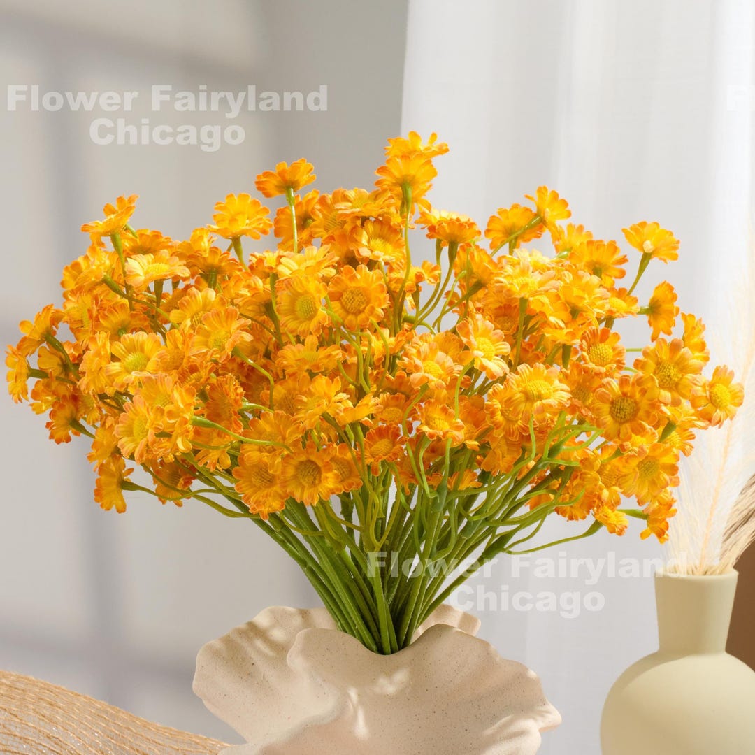 Faux Chamomile Bundle - Artificial Flower - Orange - Etsy