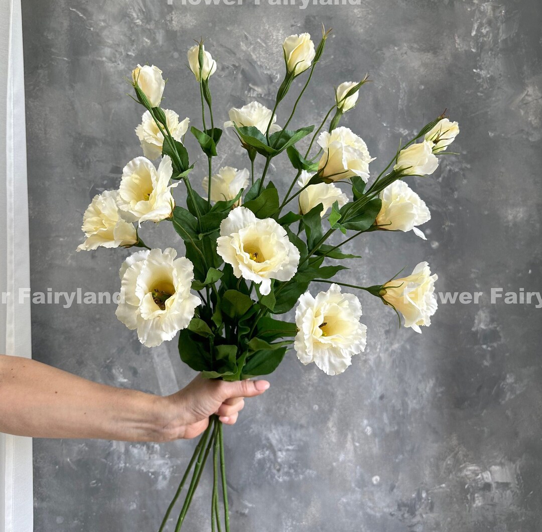 Faux Lisianthus Bouquet Lisianthus Flower Stem Artificial Flower DIY ...