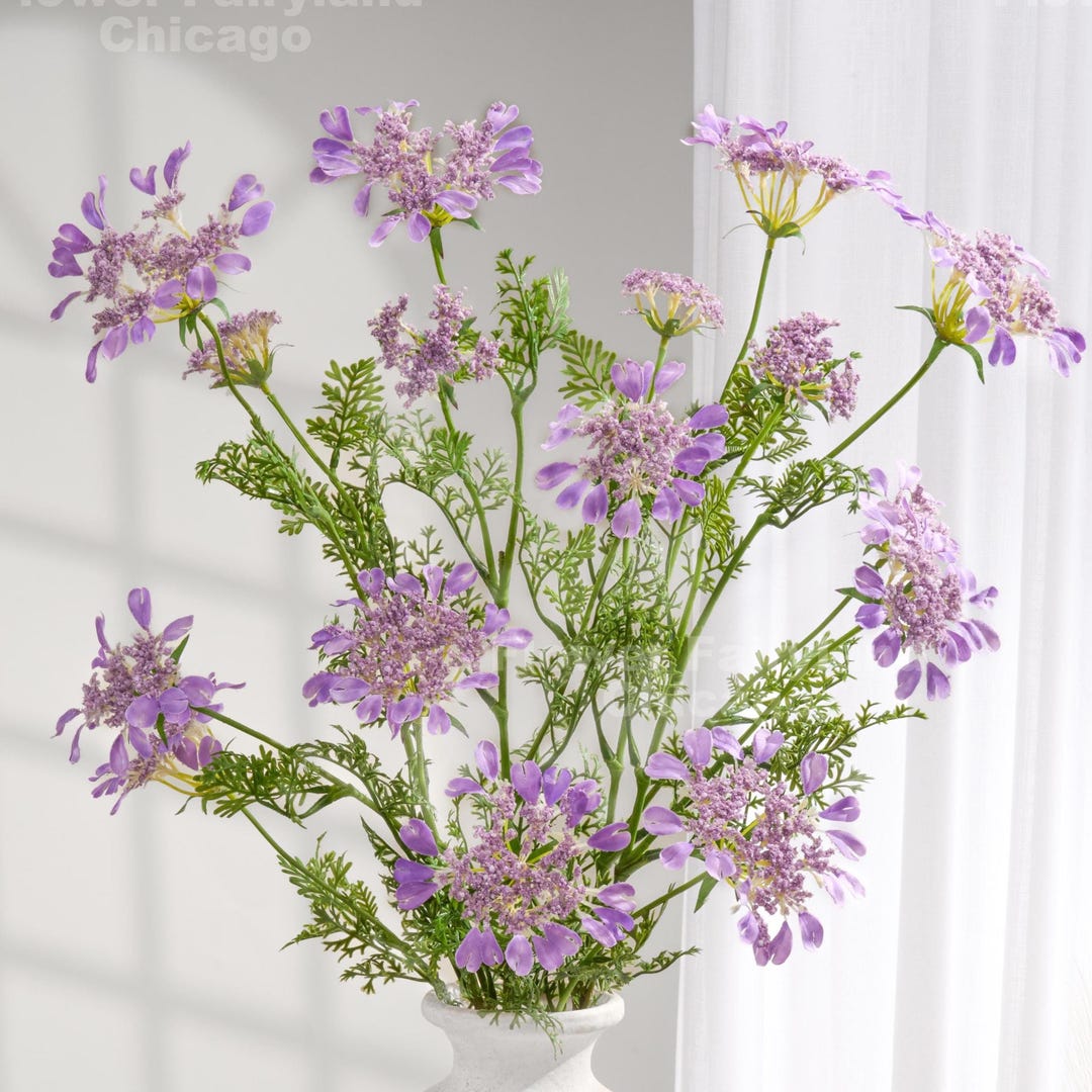 38" Faux Orlaya Lace Flower Branch - Artificial Flower - Lavender - Etsy