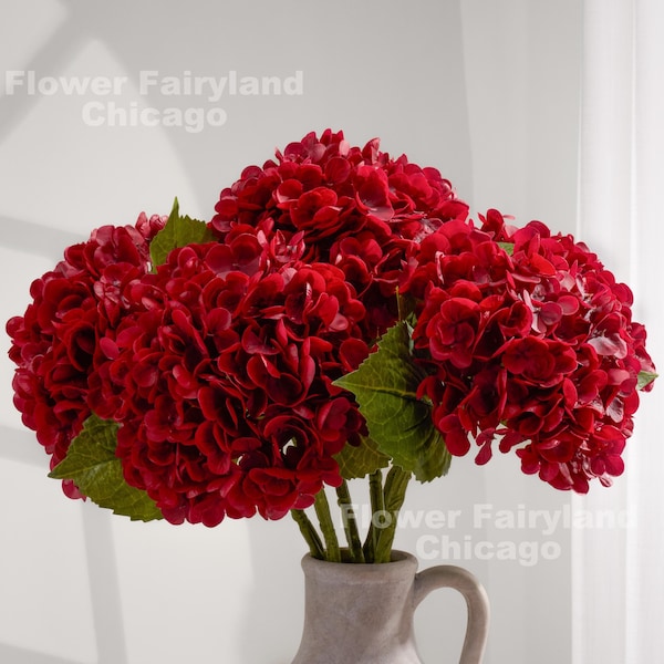 Hydrangea Stems Red - Etsy
