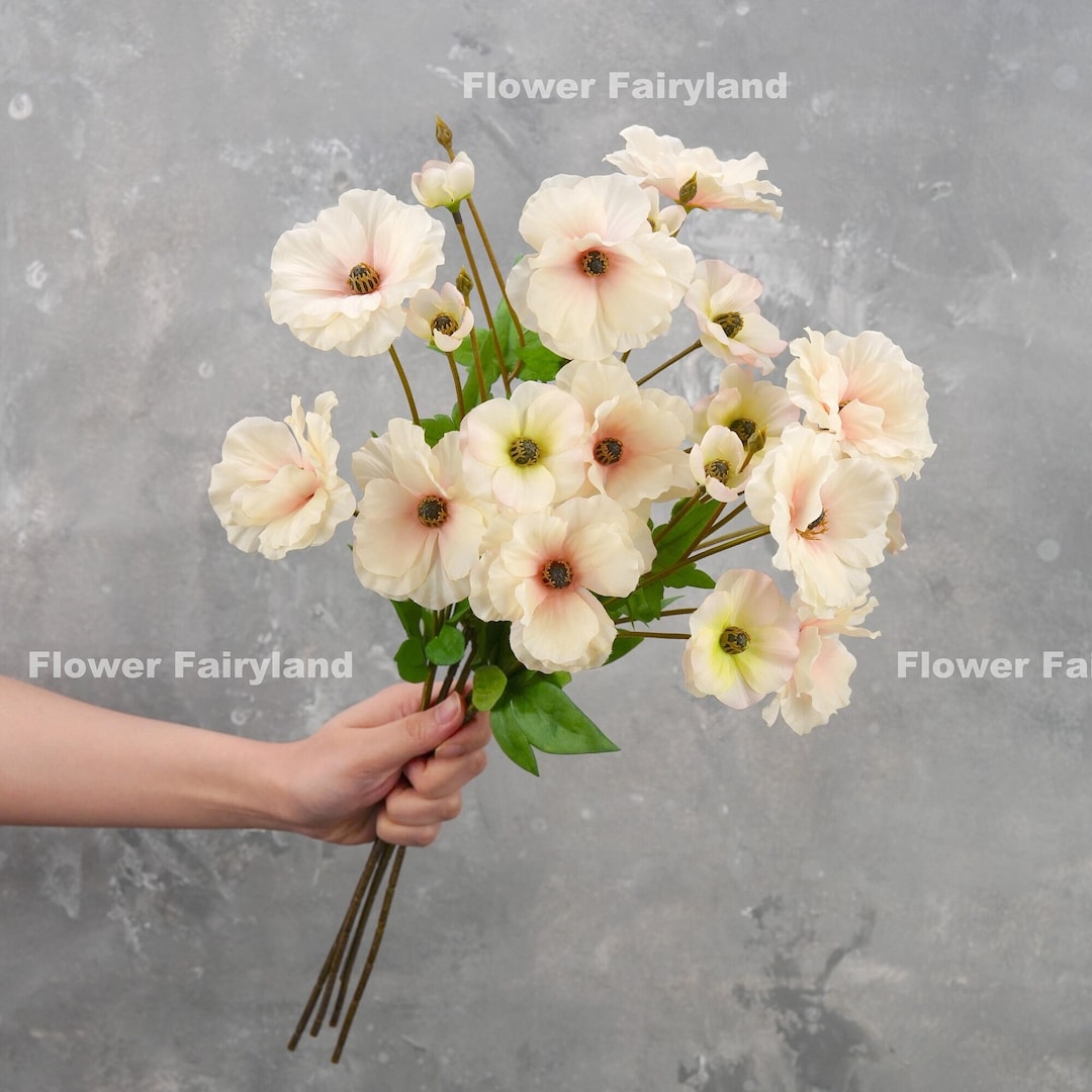 Faux Ranunculus Butterfly Stem High Quality Artificial Flower DIY ...