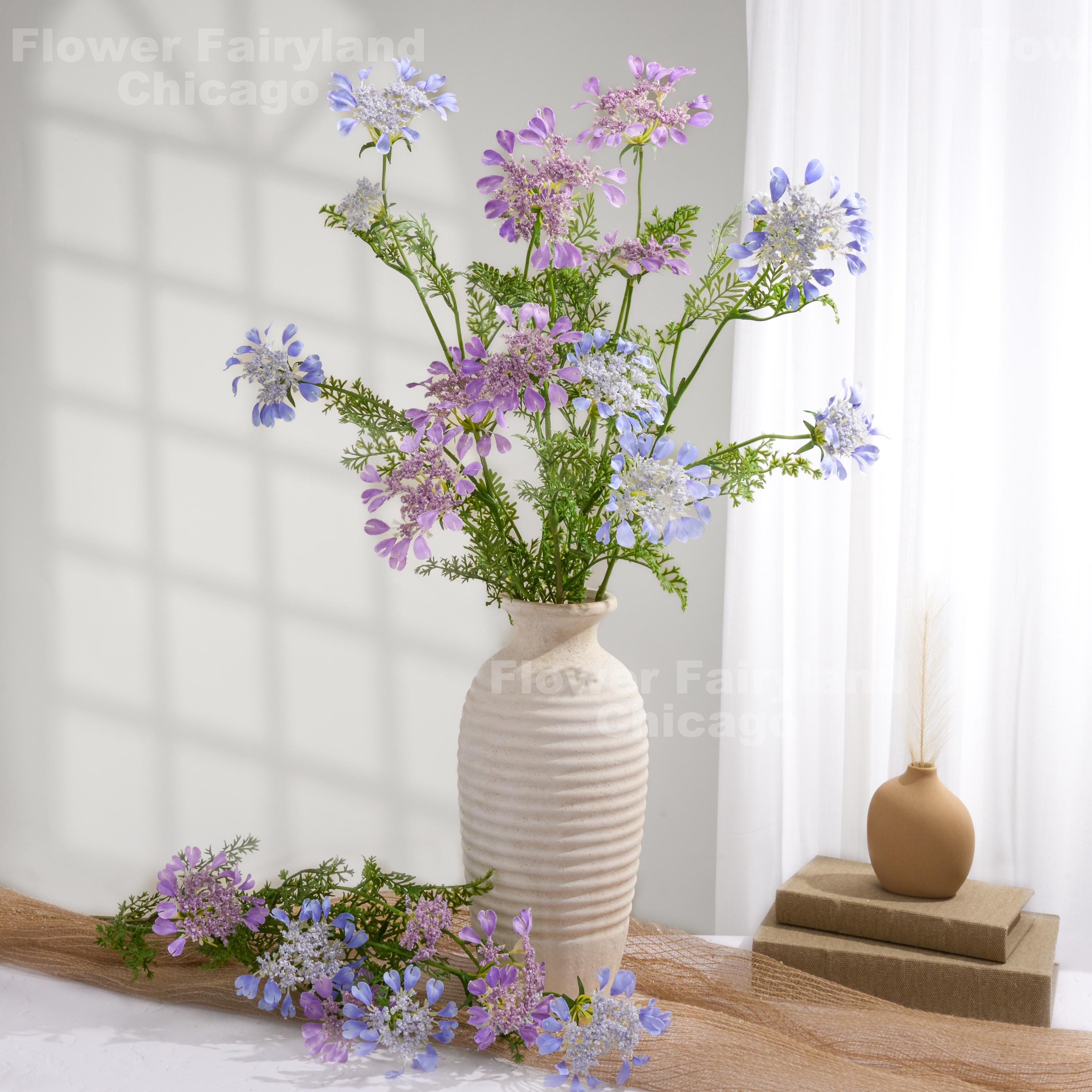 38" Faux Orlaya Lace Flower Branch - Artificial Flower - Lavender - Etsy