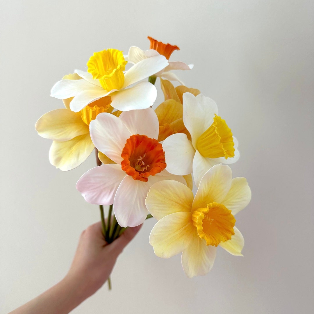 Faux Daffodil Stem Artificial Flower DIY Floral Wedding/occasion/home ...