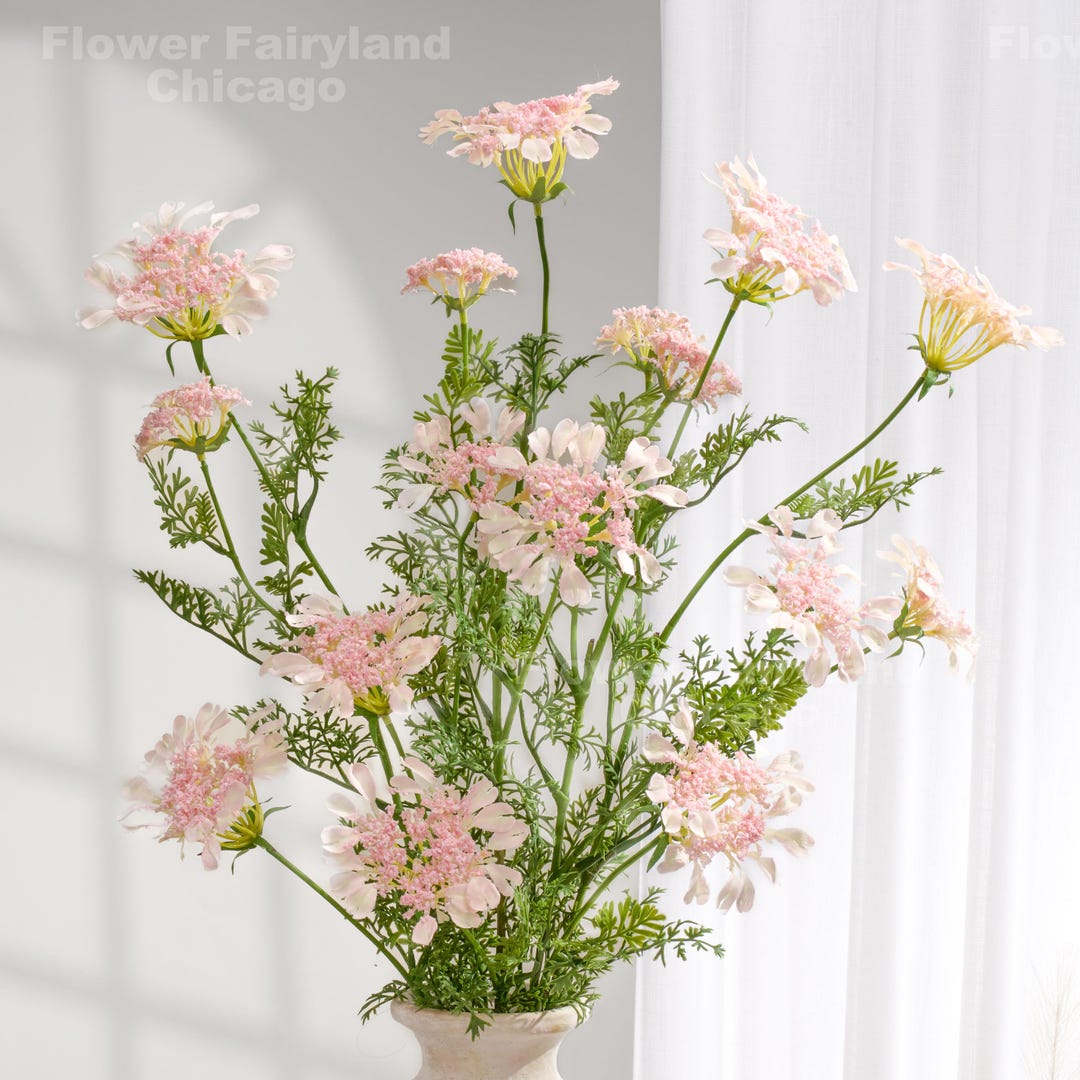 38" Faux Orlaya Lace Flower Branch - Artificial Flower - Light Pink - Etsy