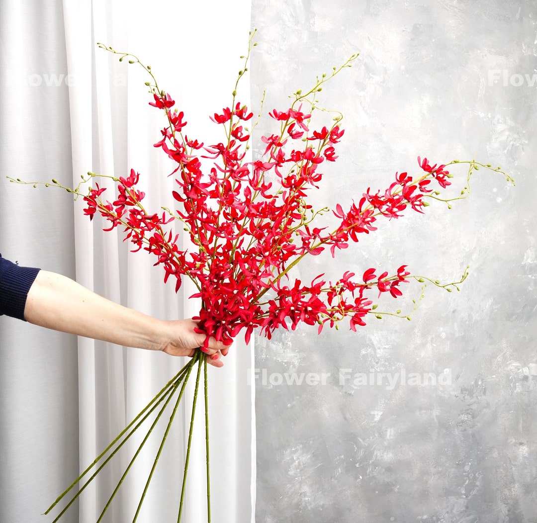 Dendrobium Orchid Bouquet Dendrobium Stem Artificial Flower DIY Floral ...