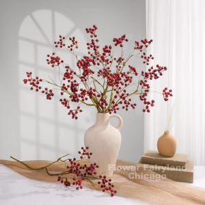 Faux Cranberry Branch - Artificial Plant - Red - Etsy