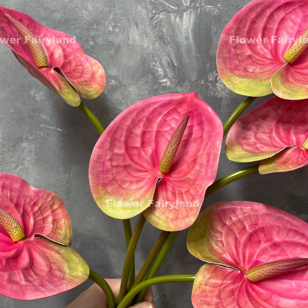 Real Touch Anthurium Stem - Artificial Plant - Pink - Etsy
