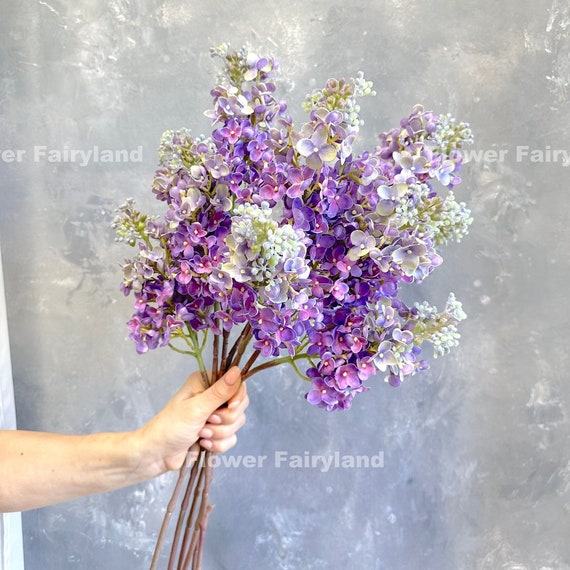 Real Touch Lilac Flower High Quality Artificial Flower DIY Floral Wedding Flowers Home Decors Gifts Purple