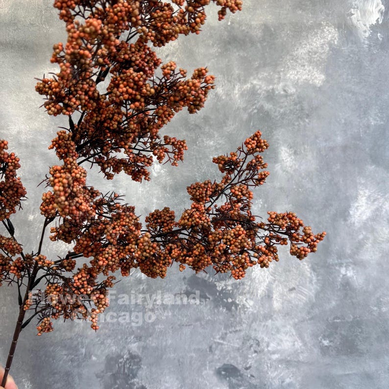 31" Faux Mini Berries Long Branch - Artificial Plant - Orange - Etsy
