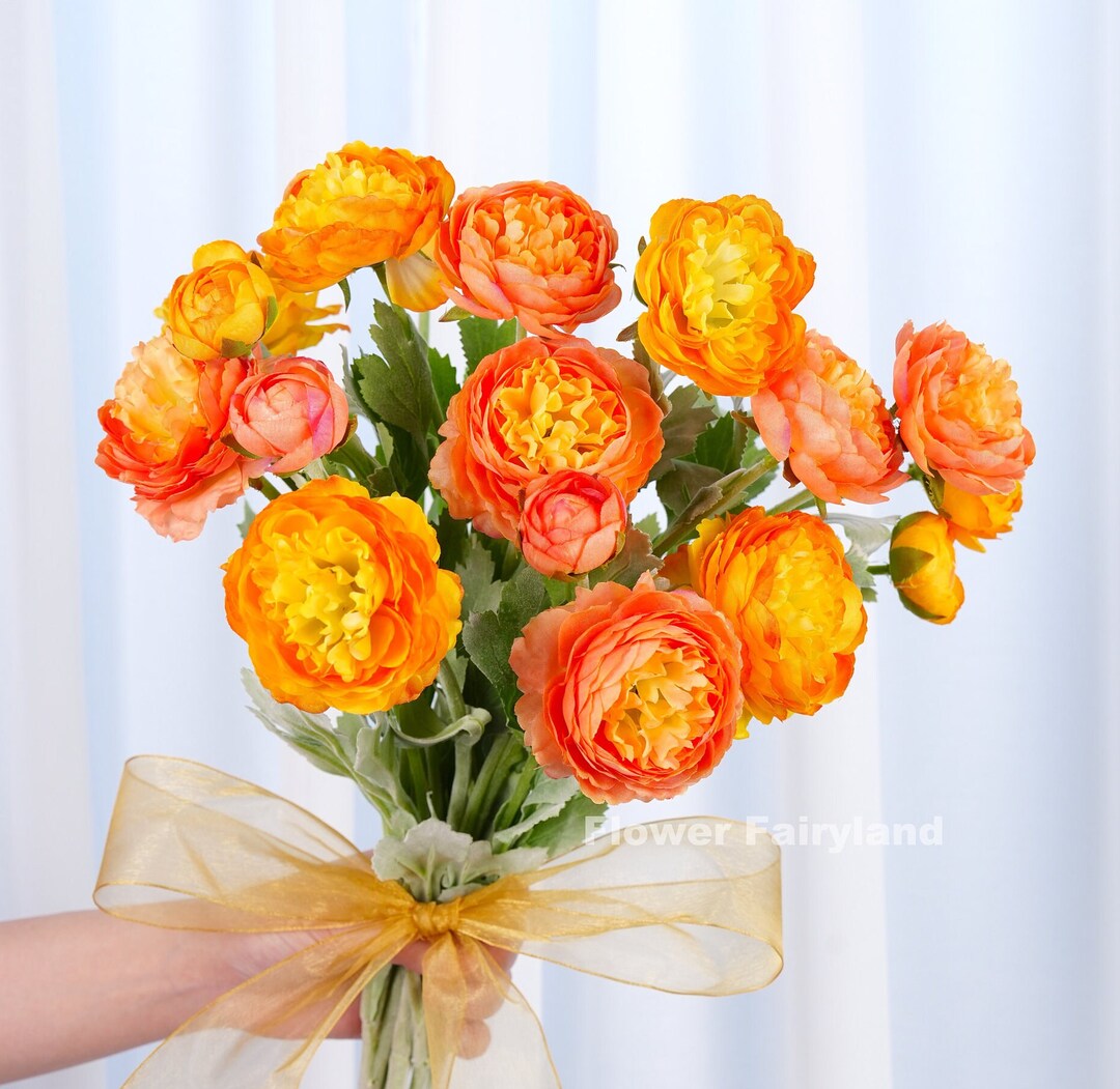 Ranunculus Bouquet 3 Heads Ranunculus Stem High Quality Artificial ...