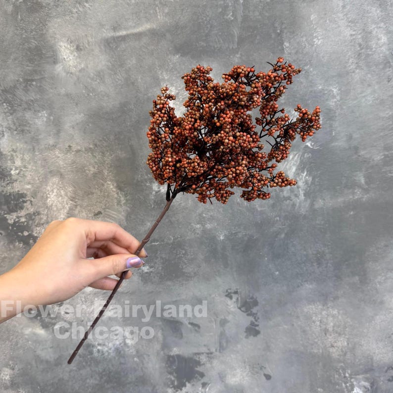 31" Faux Mini Berries Long Branch - Artificial Plant - Orange - Etsy