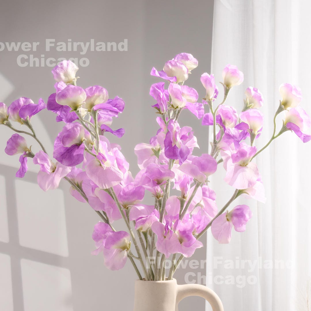 Faux Sweet Pea Stem - Artificial Flower - Lavender Purple - Etsy