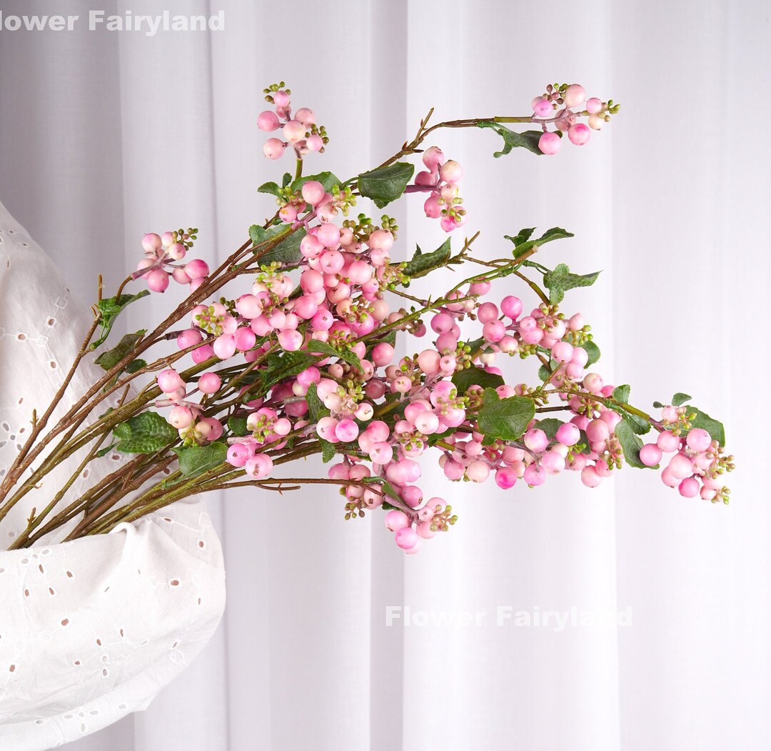 Faux Common Snowberry Stem Artificial Fruit DIY Floral Kitchen/wedding ...