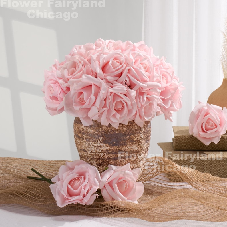 Real Touch Rose Bouquet - Artificial Flower - Light Pink - Etsy