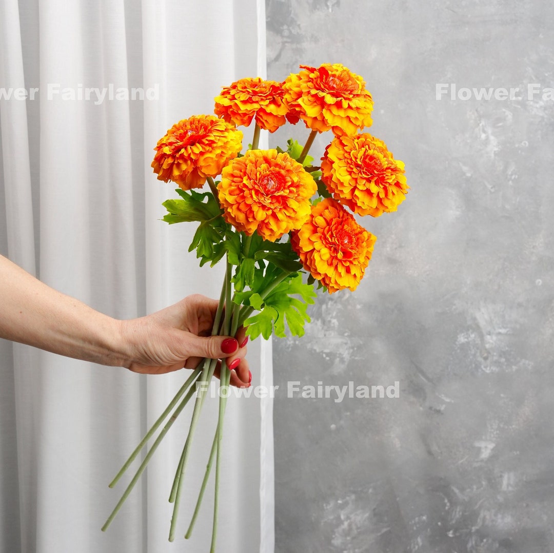 Faux Tagetes Erecta Bouquet Tagetes Erecta Stem High Quality Artificial ...