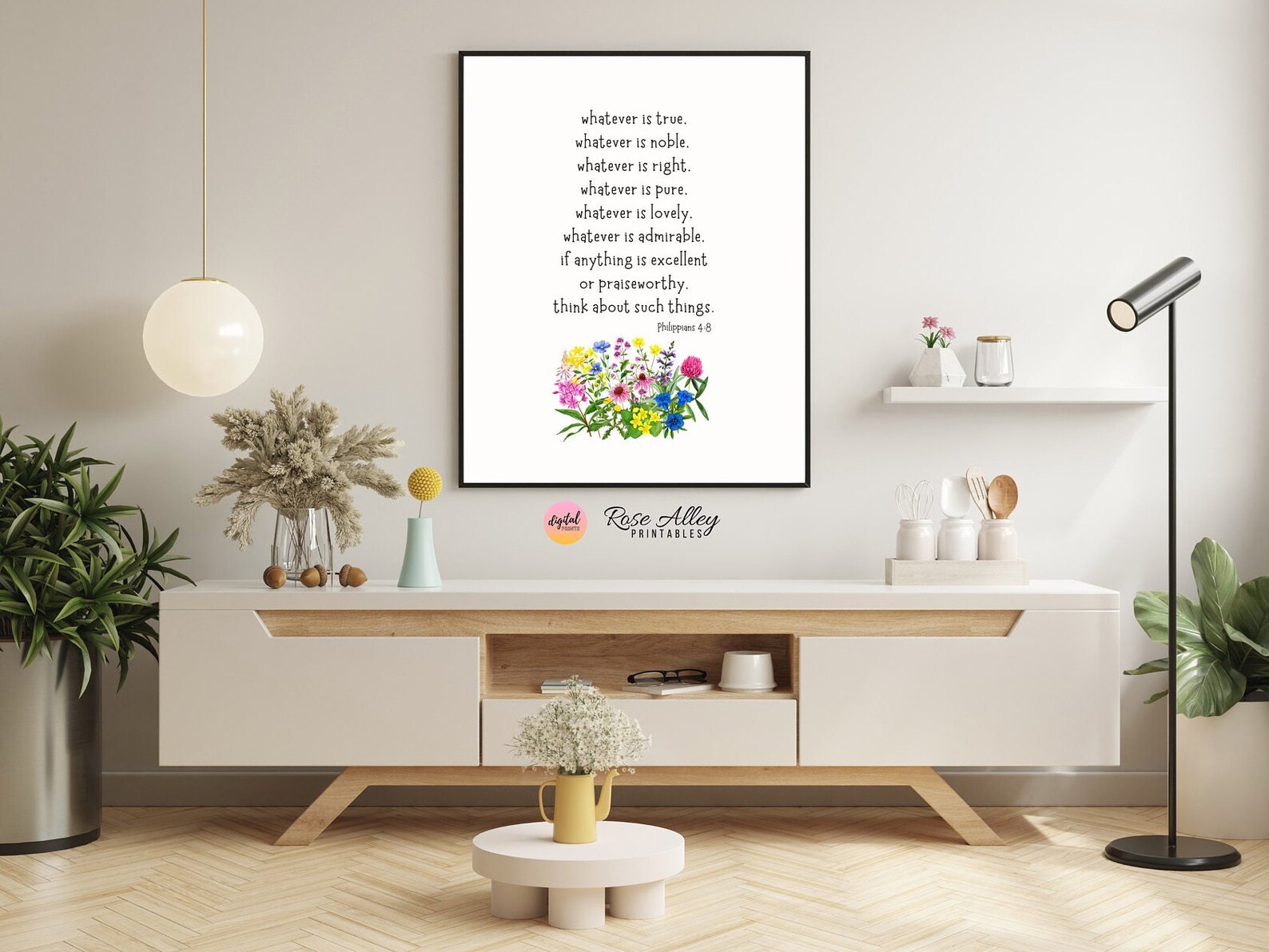 Philippians 4:8 Scripture Print, Religious Gift, Christian Gift ...