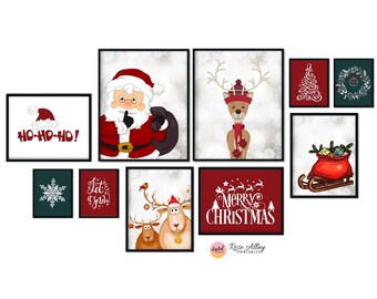 Christmas Gallery Wall Art Set, Holiday Prints, Christmas Prints ...