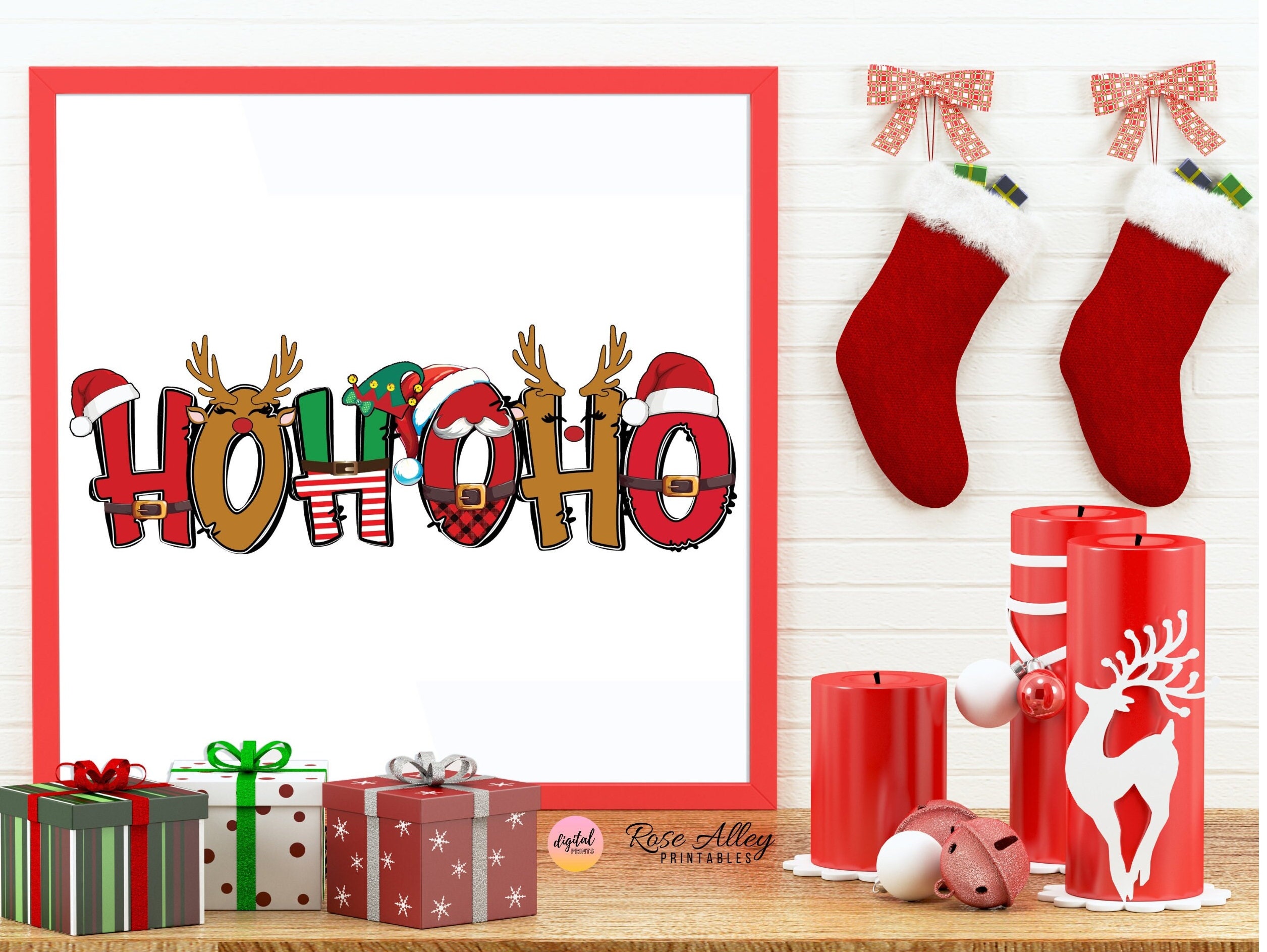 Merry Christmas Alphabet Santa Reindeer Elf Christmas - Etsy Portugal