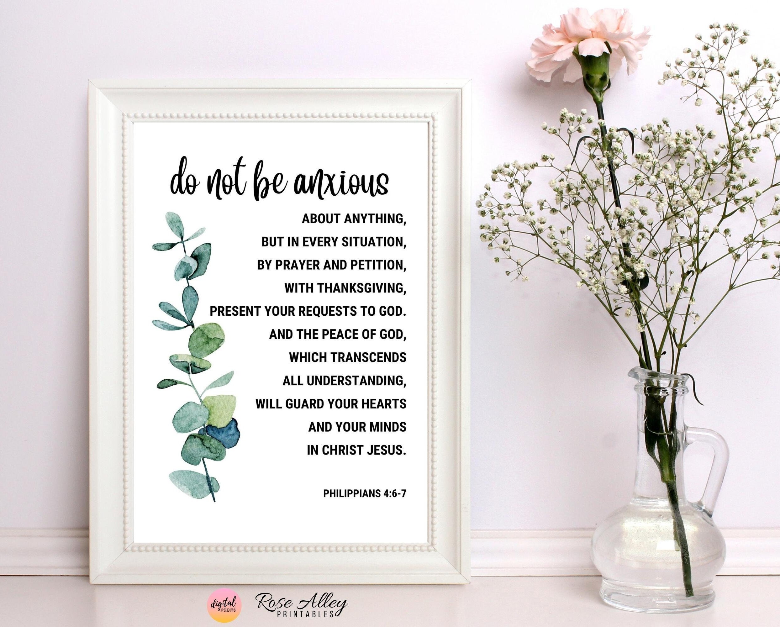 Do Not Be Anxious Scripture, Religious, Christian Gift, Wall Decor ...