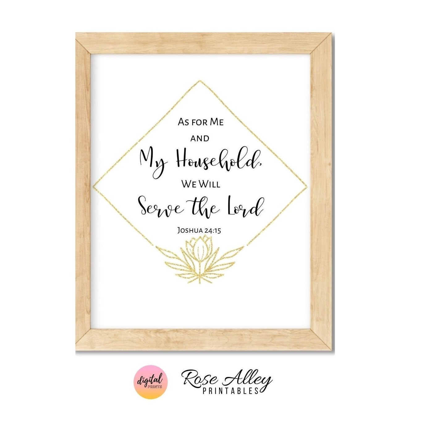 Serve the Lord Scripture, Religious Printable, Christian Gift, Wall ...