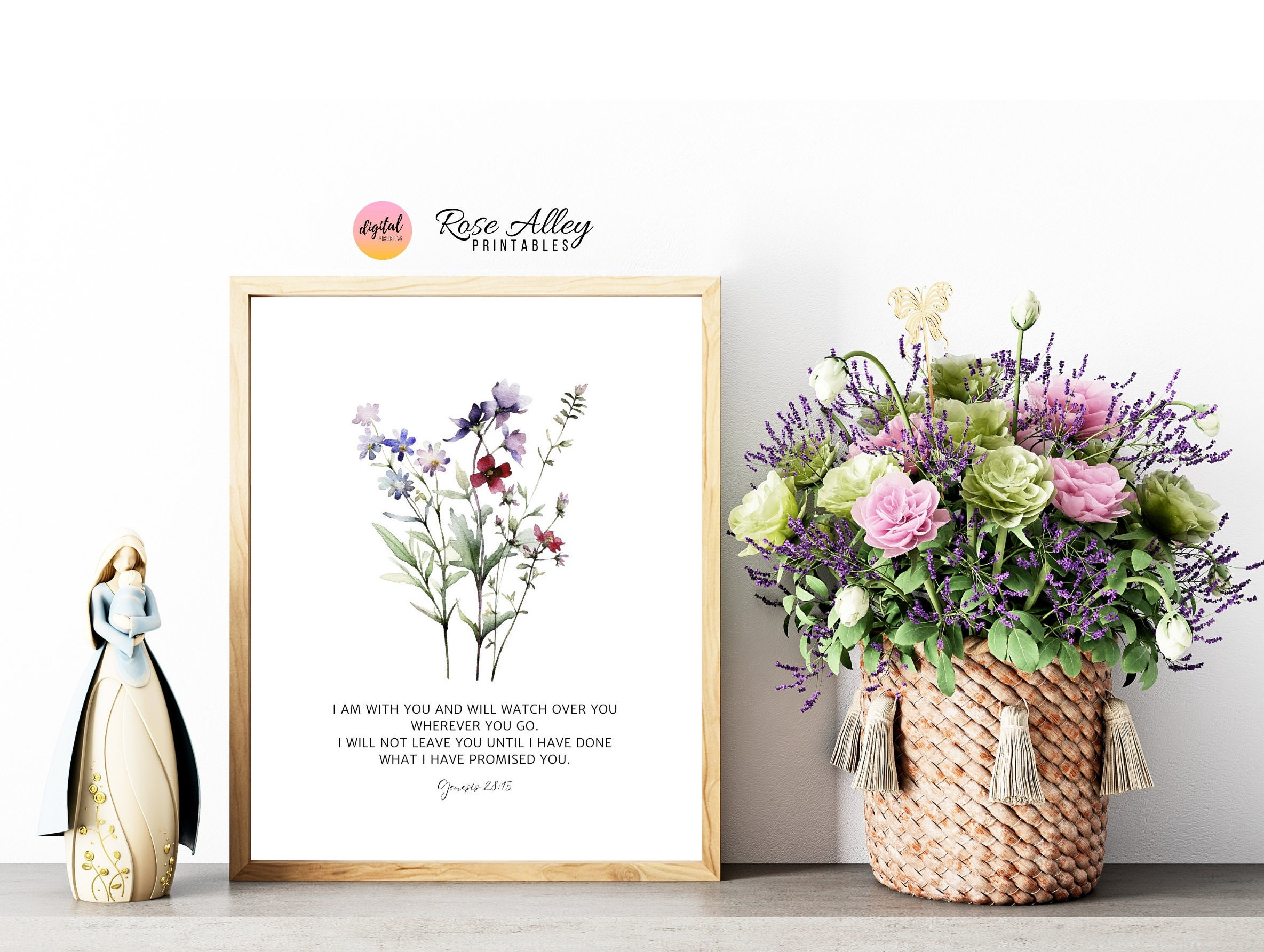 I Am With You Scripture Printable, Wildflowers, Religious, Christian ...