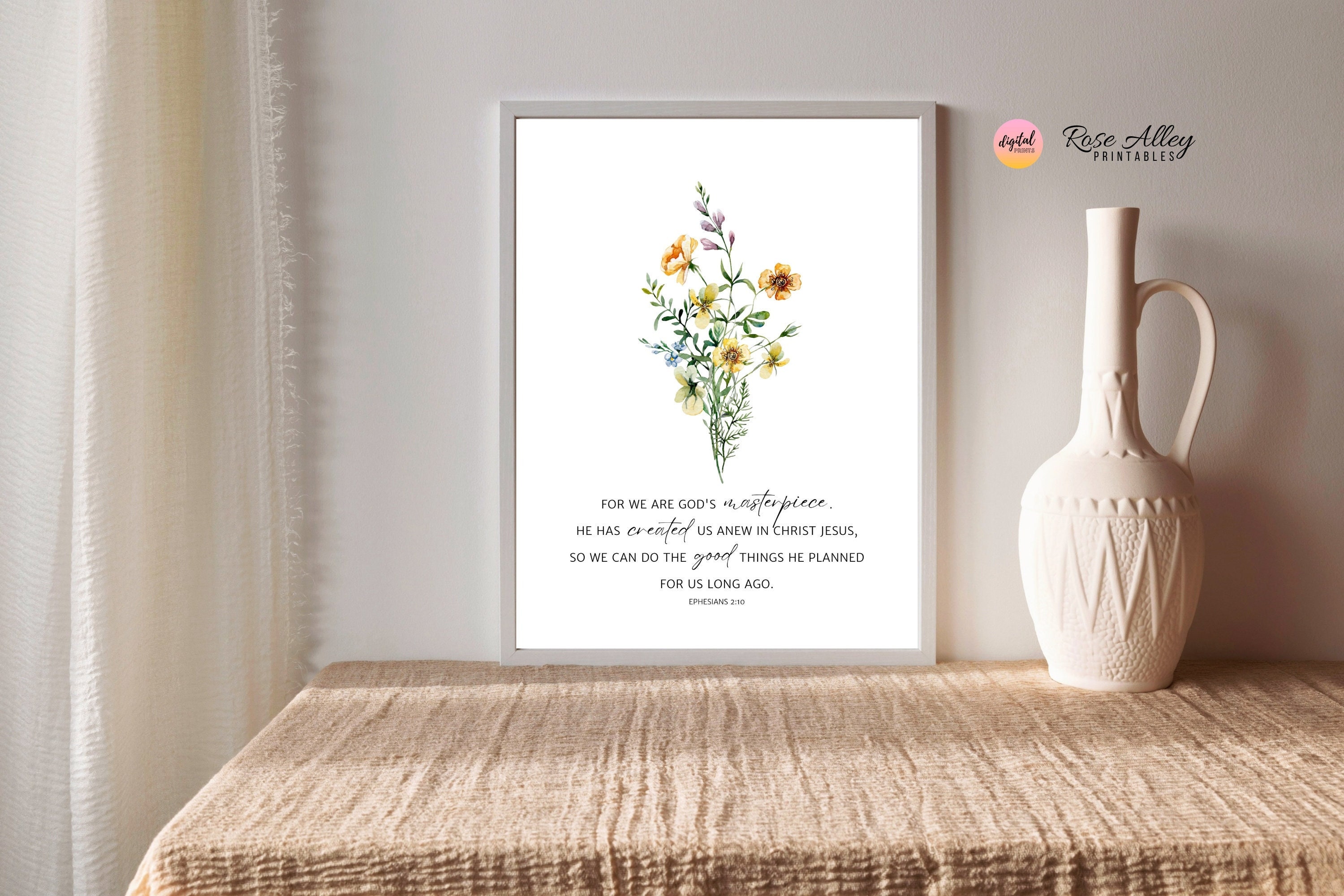 God’s Masterpiece Scripture Print, Wildflowers, Religious, Christian ...