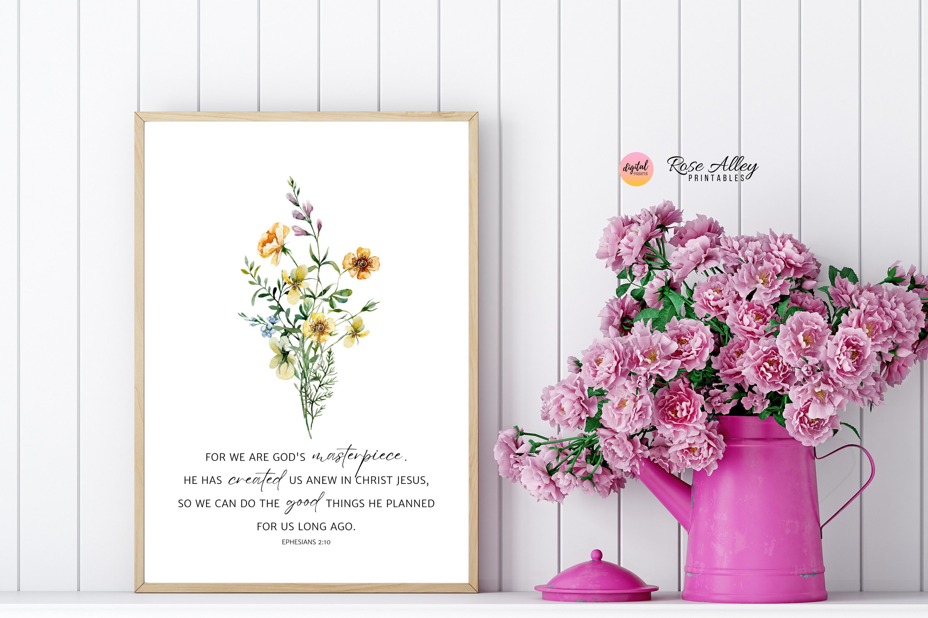 God’s Masterpiece Scripture Print, Wildflowers, Religious, Christian ...