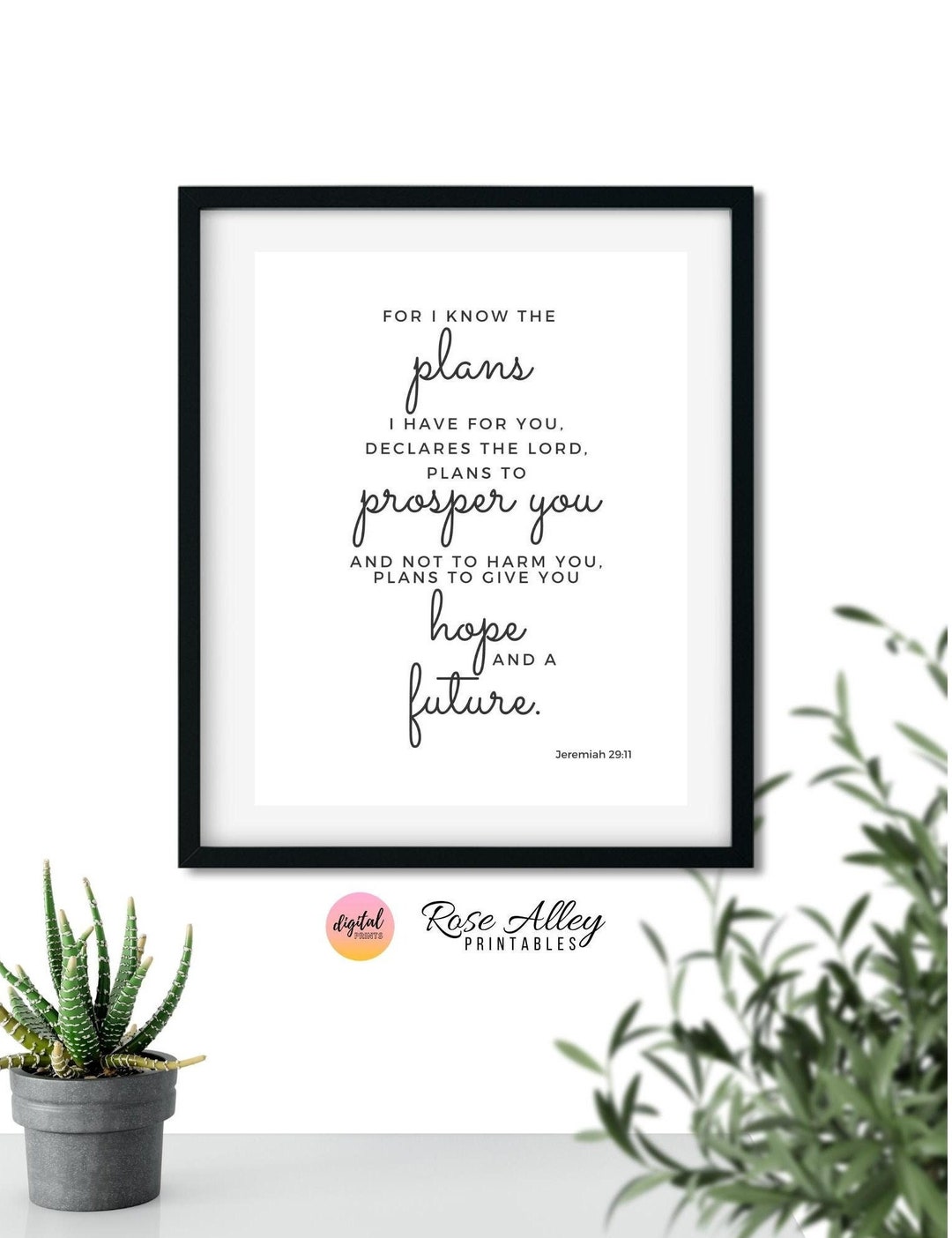 For I Know the Plans, Scripture Print, Religious Printable, Christian ...