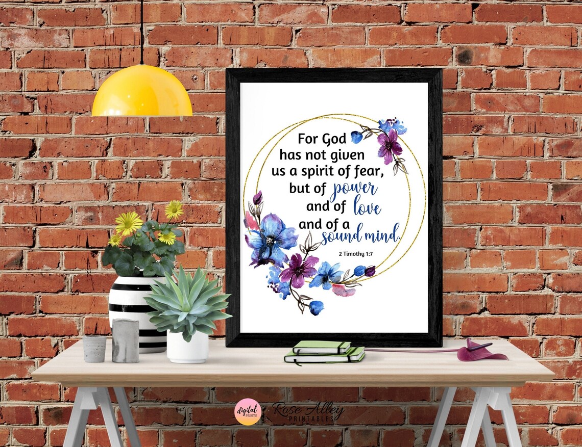 Sound Mind Scripture Print, Religious Printable, Christian Gift, Wall ...