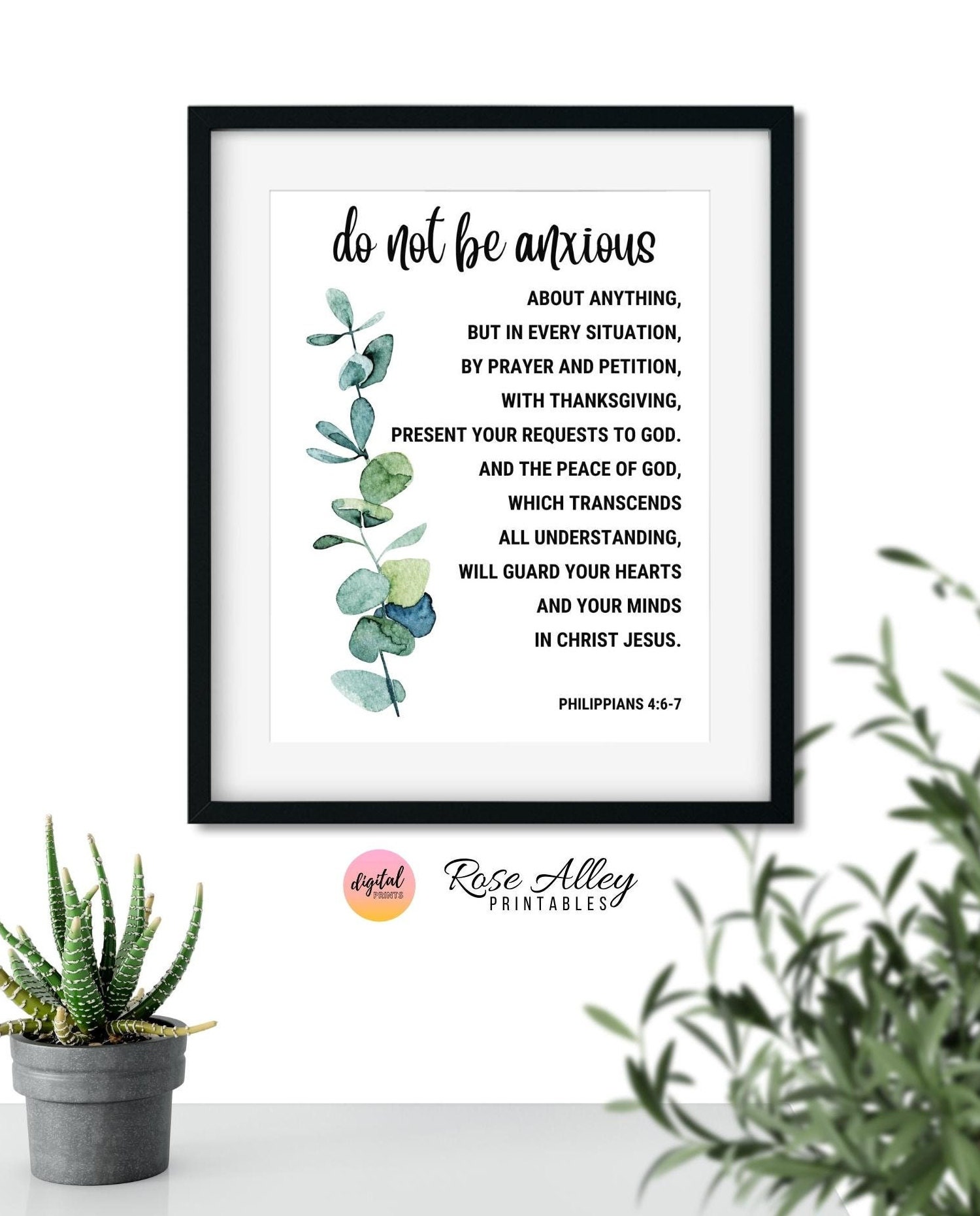 Do Not Be Anxious Scripture, Religious, Christian Gift, Wall Decor ...
