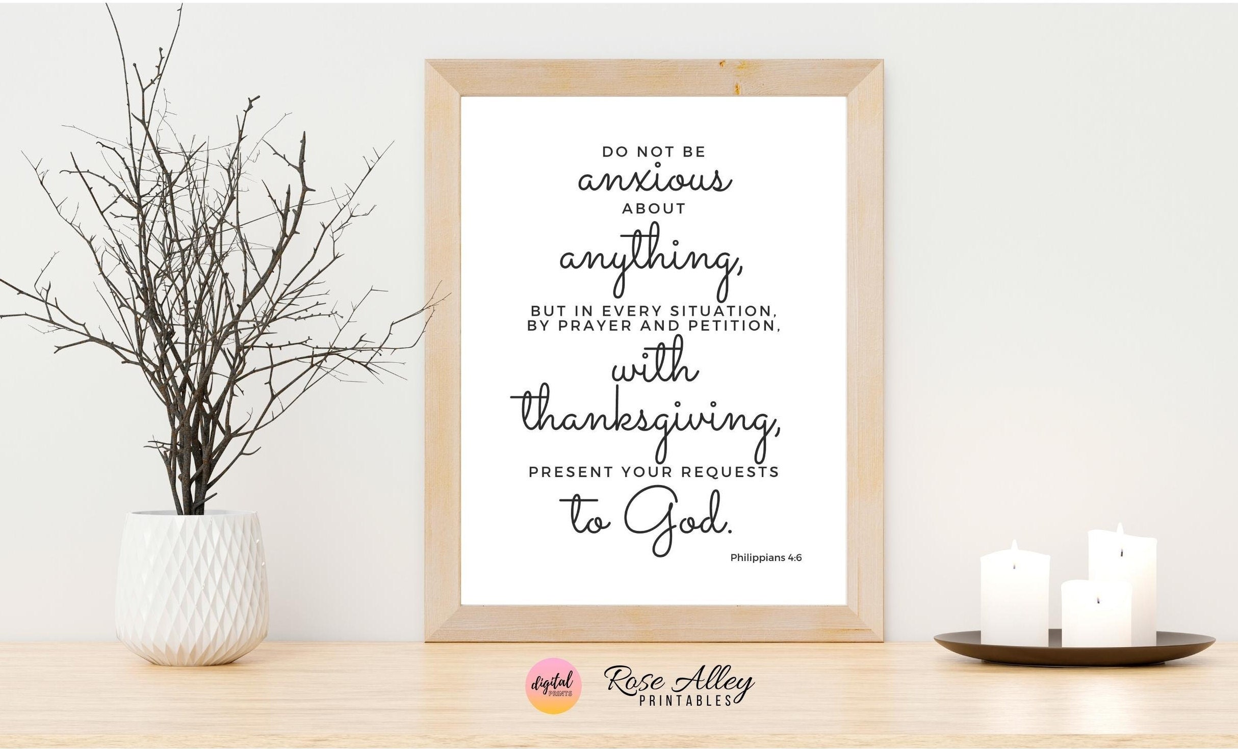 Do Not Be Anxious Scripture Printable Religious Printable - Etsy