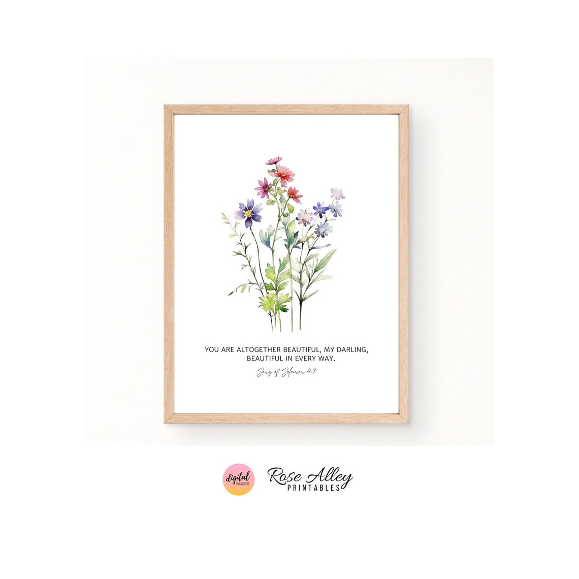 You Are Beautiful Scripture, Wildflowers, Religious, Christian Gift ...