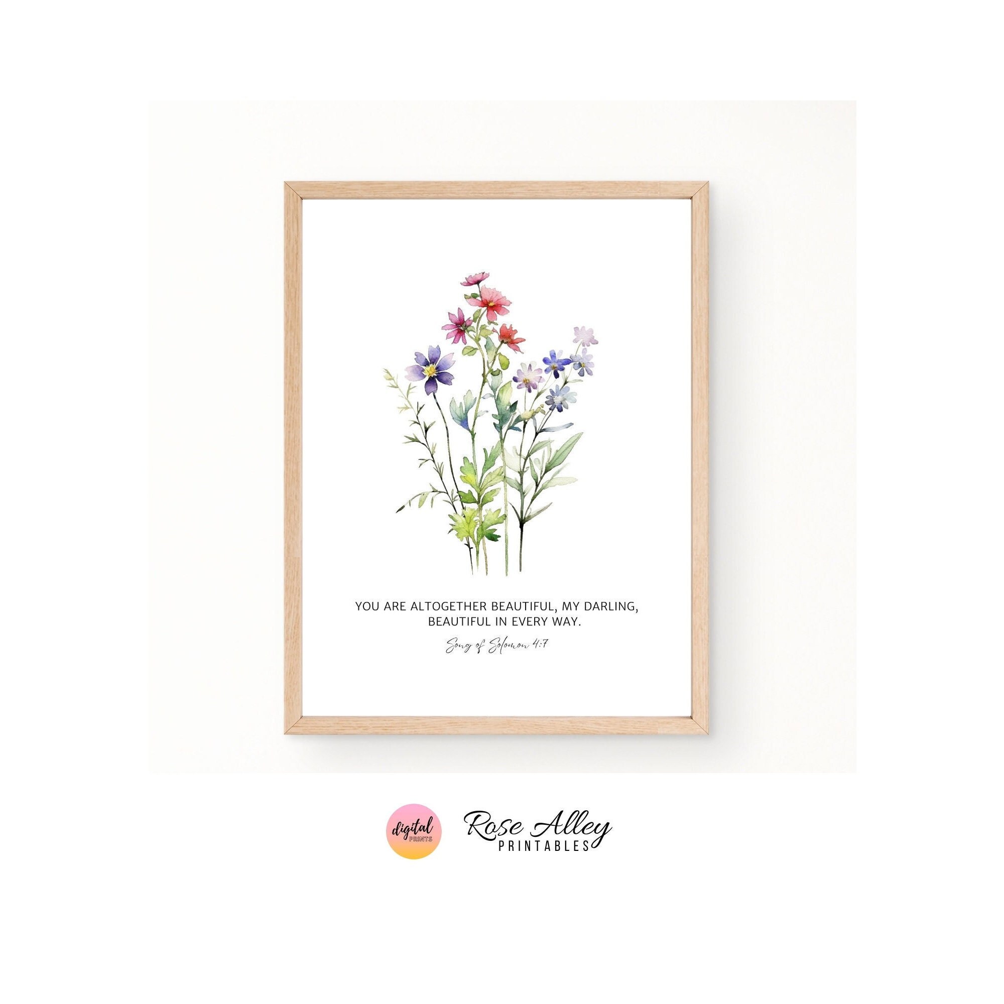 You Are Beautiful Scripture, Wildflowers, Religious, Christian Gift ...