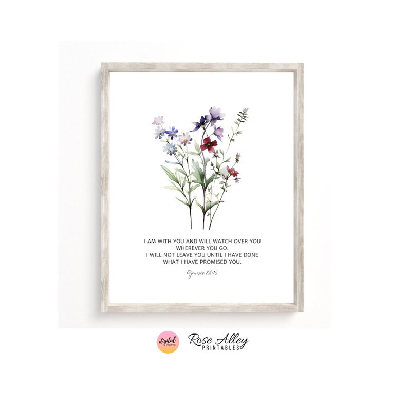 I Am With You Scripture Printable, Wildflowers, Religious, Christian ...