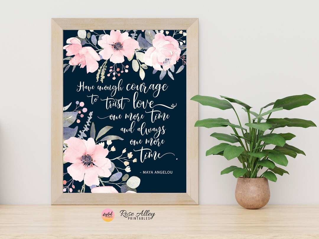 One More Time, Quote Print, Typography Art, Flowers Printable, Home ...