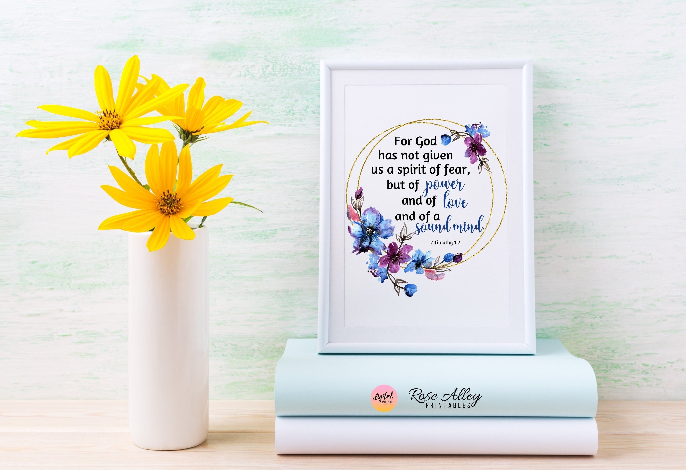 Sound Mind Scripture Print, Religious Printable, Christian Gift, Wall ...