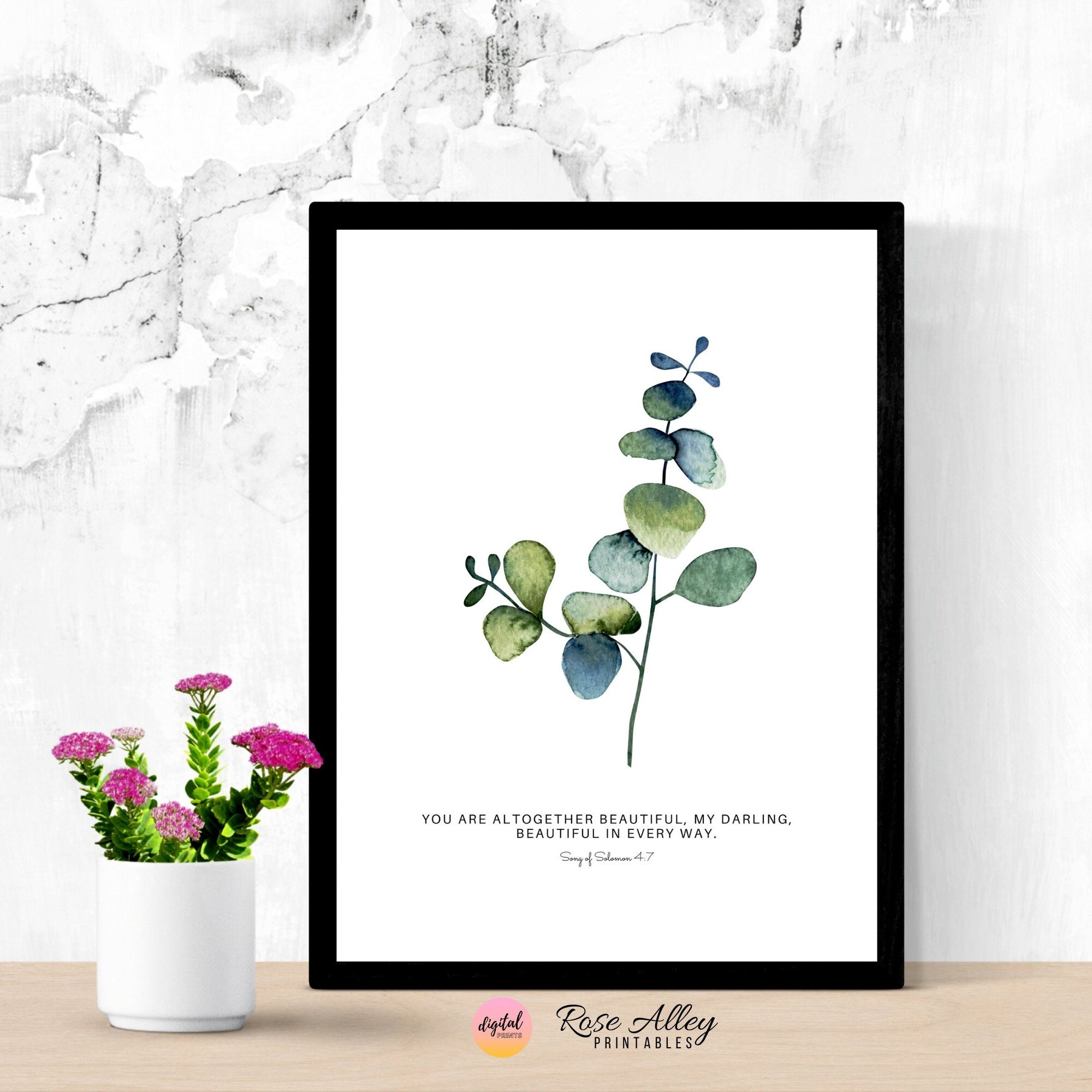Religious Printable Scripture Printable Eucalyptus - Etsy