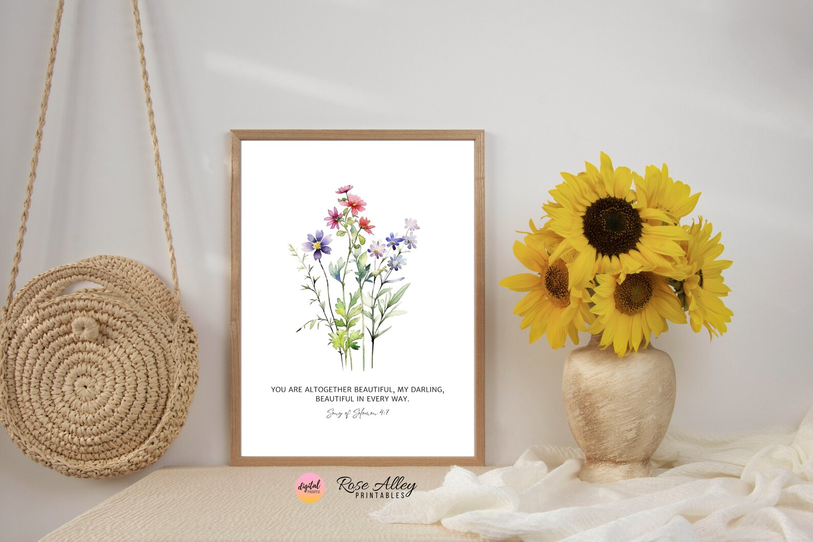 You Are Beautiful Scripture, Wildflowers, Religious, Christian Gift ...