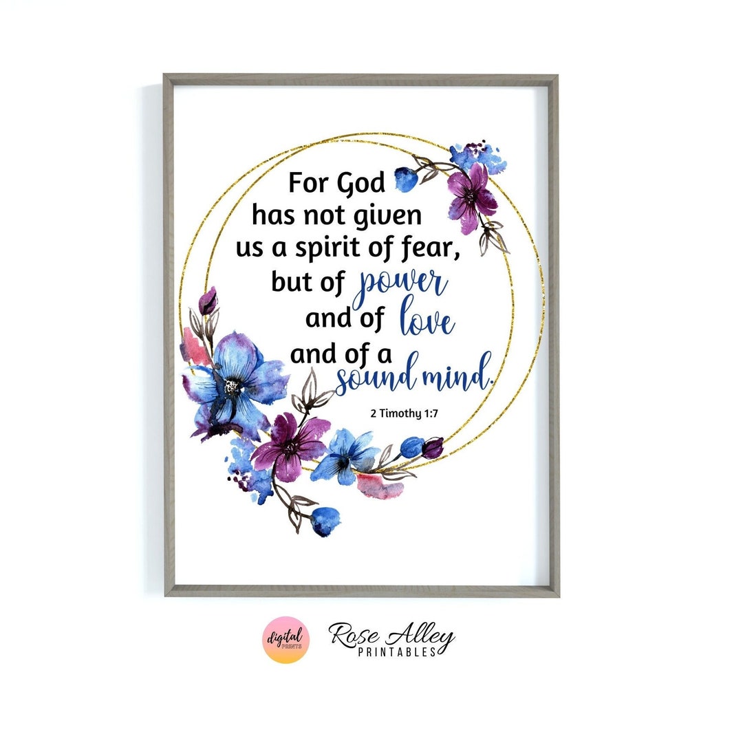 Sound Mind Scripture Print, Religious Printable, Christian Gift, Wall ...