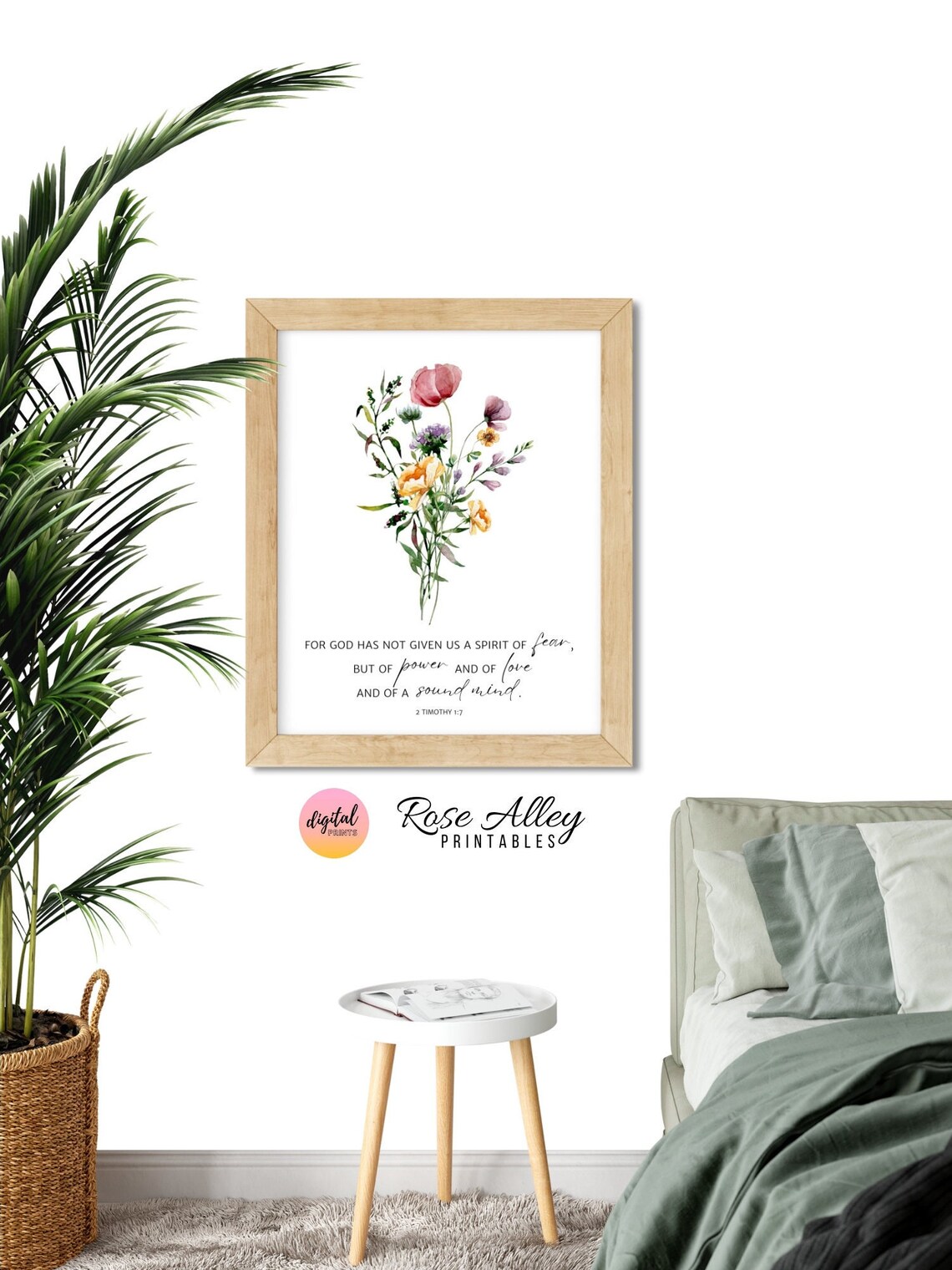 Sound Mind Scripture Printable Wildflowers Religious - Etsy