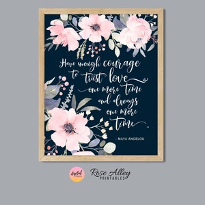 One More Time, Quote Print, Typography Art, Flowers Printable, Home ...
