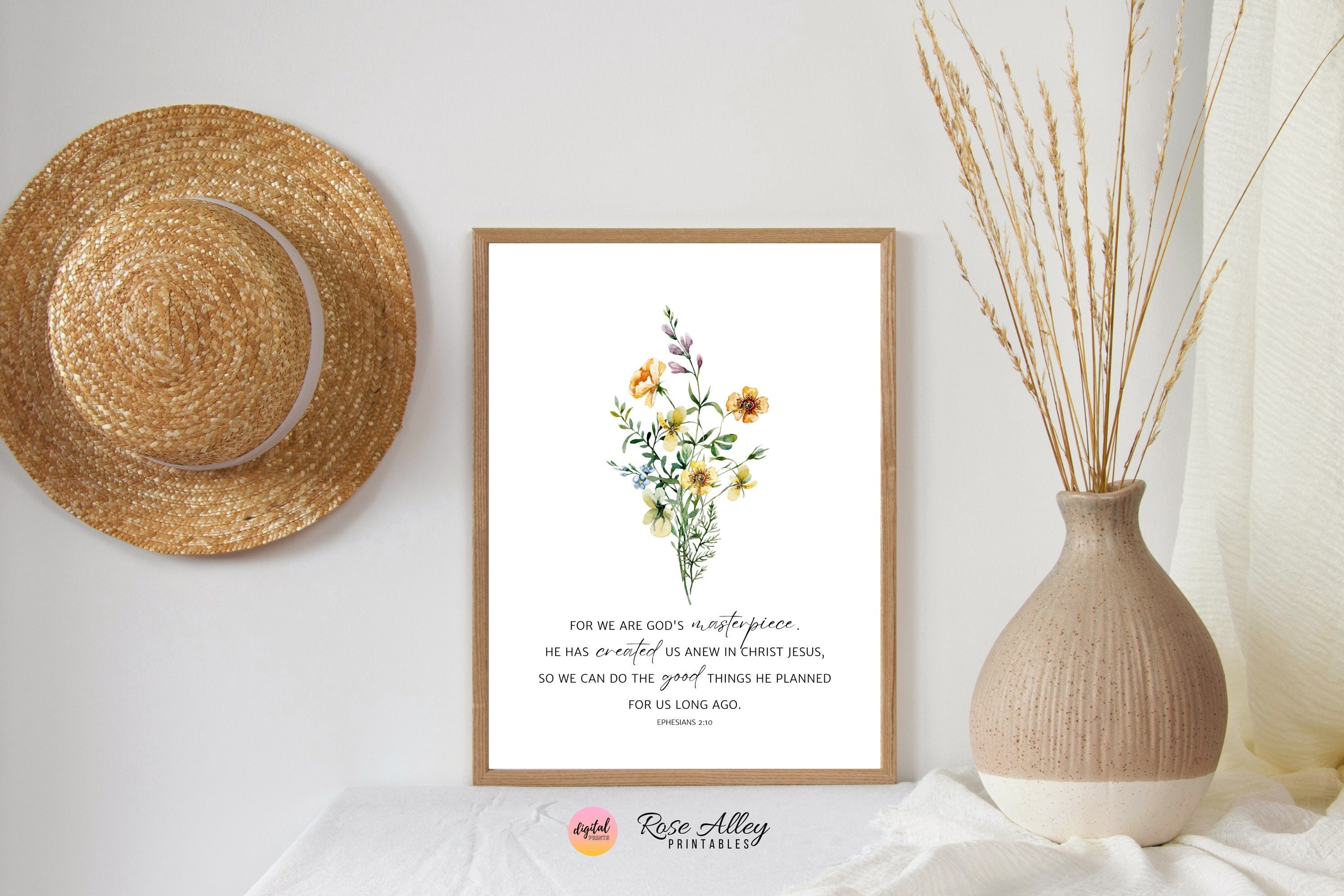 God’s Masterpiece Scripture Print, Wildflowers, Religious, Christian ...