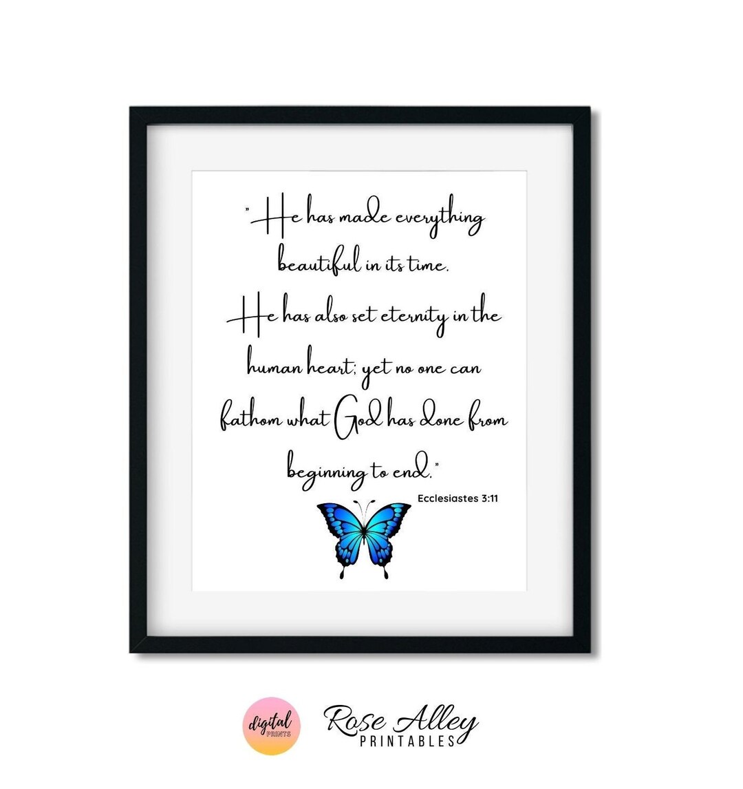 Scripture Printable, Butterfly Art, Religious Printable, Christian Gift ...