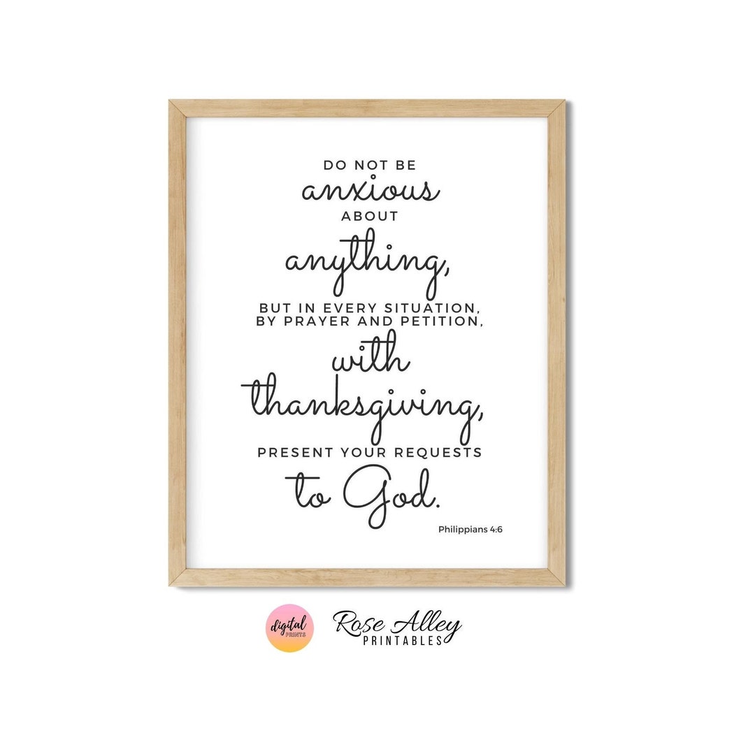 Do Not Be Anxious, Scripture Printable, Religious Printable, Christian ...