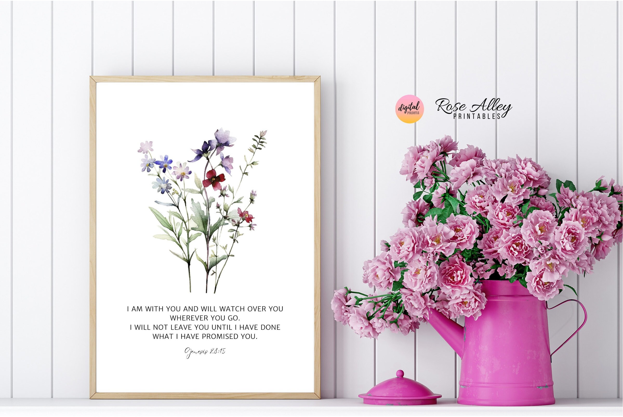 I Am With You Scripture Printable, Wildflowers, Religious, Christian ...